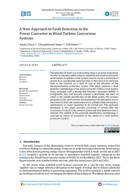 Pdf A New Approach To Fault Detection In The Power Converter In Wind