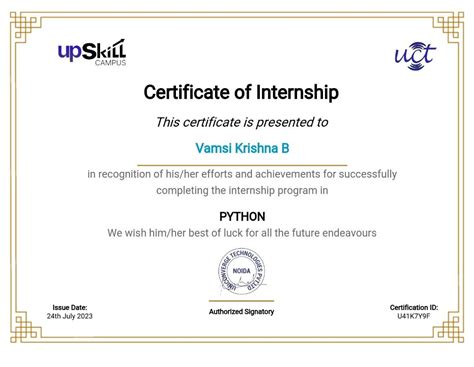 vamsi krishna on linkedin python upskill internship