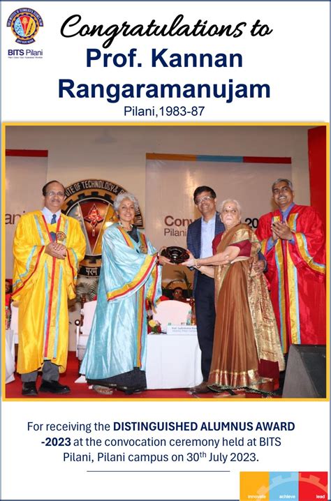 Kannan Rangaramanujam On Linkedin Thank You Bits Pilani Leadership And Faculty For This Honor