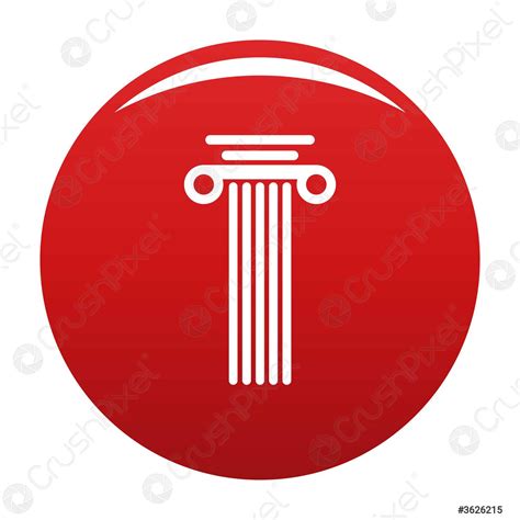 Square Column Icon Vector Red Stock Vector 3626215 Crushpixel