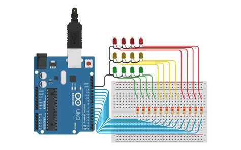 Circuit Design 2d Array To Control A Grid Of Leds Tinkercad