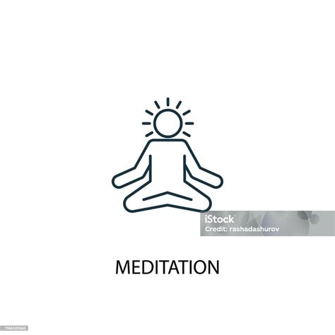 명상 개념 라인 아이콘입니다 간단한 요소 그림입니다 명상 개념 개요 기호 디자인입니다 웹 및 모바일 Ui Ux에 사용할 수 있습니다 건강한 생활방식에 대한 스톡 벡터 아트