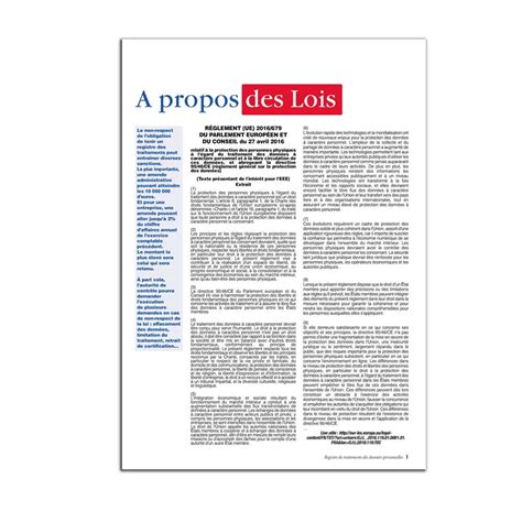 Registre de traitement des données personnelles RGPD Registre de