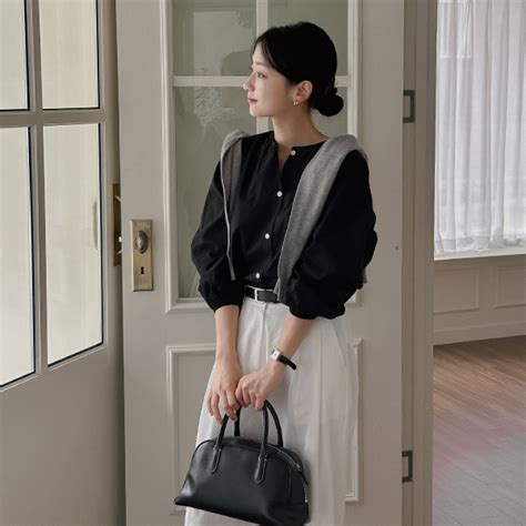 리얼코코 라스트찬스80누적1만장 자체제작후기보장당일출발 파스텔 라운드 코튼 블라우스 3 Color 봄셔링하객룩