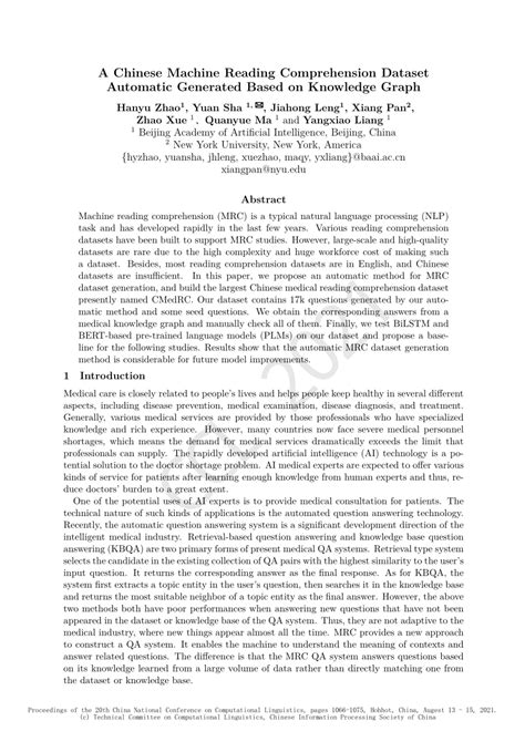 Pdf A Chinese Machine Reading Comprehension Dataset Automatic