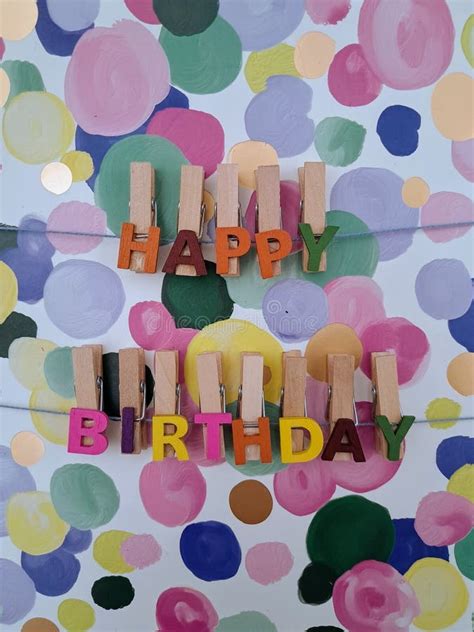 Happy Birthday Message Stock Image Image Of Purple 316322051