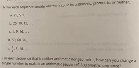 [answered] for each sequence decide whether it could be arithmetic
