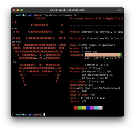 does not look well on small terminal · issue 980 · o2sh onefetch · github