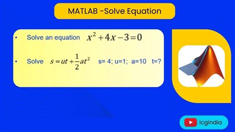 Matlab Solve Equation Solve Command Youtube