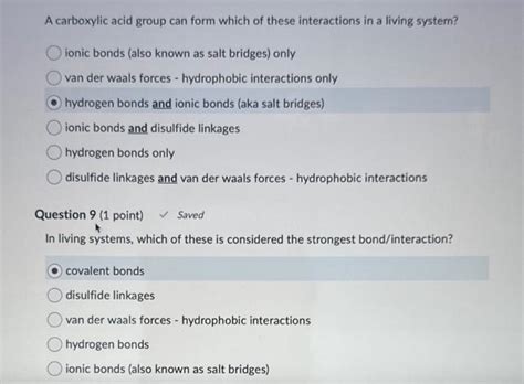 Solved A Carboxylic Acid Group Can Form Which Of These