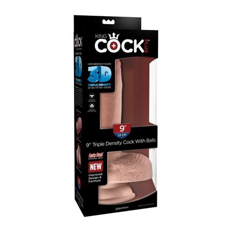 King Cock Triple Density 9 Inches Cock Balls Beige