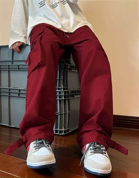 Red Cargo Pants Outfit Red Outfit Outfit Inspo Red Streetwear Outfit