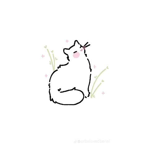 Cute Drawing Of Cat Cat Drawing White Background