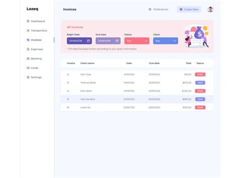 Tailwindcss Invoice Dashboard