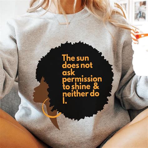 The Sun Does Not Ask Permission To Shine Empowering Afro Silhouette PNG