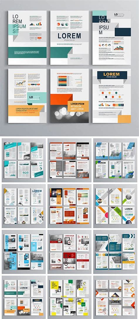 简约商务商业企业数据介绍折页画册图册宣传单页海报模板设计素材 淘宝网 花瓣网