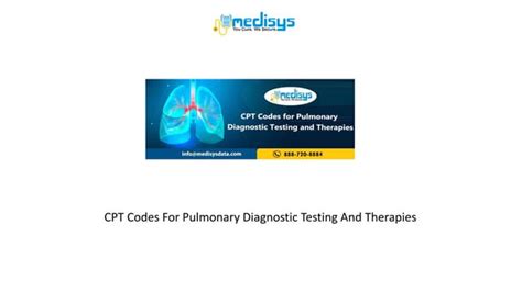Cpt Codes For Pulmonary Diagnostic Testing And Therapiespdf