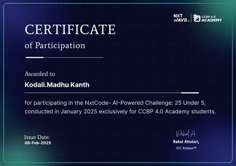 Madhu Kanth Kodali On Linkedin Ai Nxtcode Challenge Learningneverstops Keepbuilding