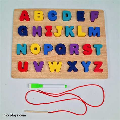 خرید تخته وایت برد و پازل چوبی جاگذاری حروف الفبا انگلیسی