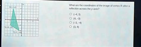 R 3 4 S 4 2 T 1 4 What Are The Coordinates Of The Image Of Vertex R After A Reflection