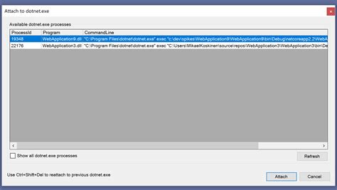 Attach To Dotnet Exe Extension For Visual Studio 2017 2019 Mikael