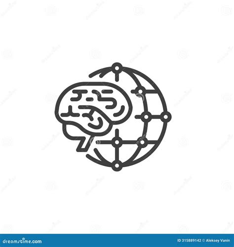 Machine Learning Line Icon Stock Illustration Illustration Of Simple 315889142