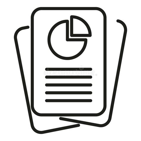 Paper Data Icon Outline Vector Business Document Stock Vector