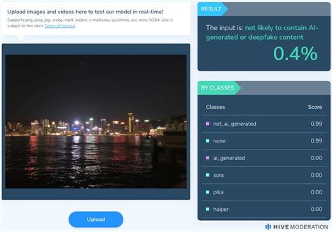 Using Hive Moderation AI GENERATED CONTENT DETECTION To Identify Images From Tools Like DALLE
