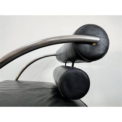 Bauhaus Style Leather Armchair With Chrome Tubular Frame Switzerland