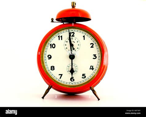 Old Red Alarm Clock Stock Photo Alamy
