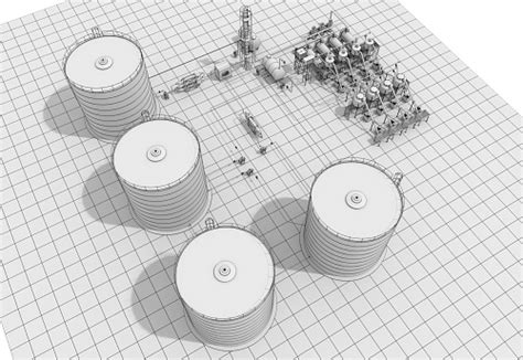석유 정유 공장 화학 생산 폐기물 처리 공장 외부 시각화 3d 그림 3차원 형태에 대한 스톡 사진 및 기타 이미지 3차원