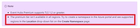 Unable To Create Premium Tier Eventhub Namespace In Westcentralus