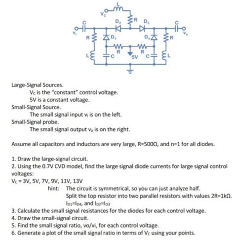 Solved Large Signal Sources Vc Is The Constant Control