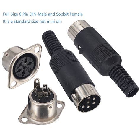 Din 6 Pin Male Plug Solder Connector Female Adapter Recessed Socket
