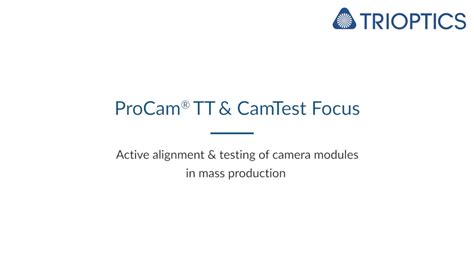 [video] Trioptics On Linkedin Active Alignment And Testing Of Camera Modules In Mass Production