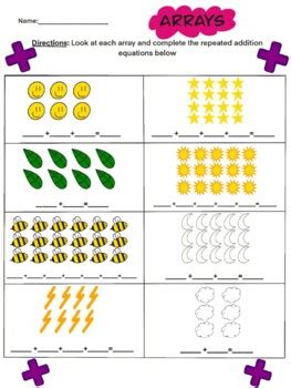Array Worksheet By Alyssa Karas TPT