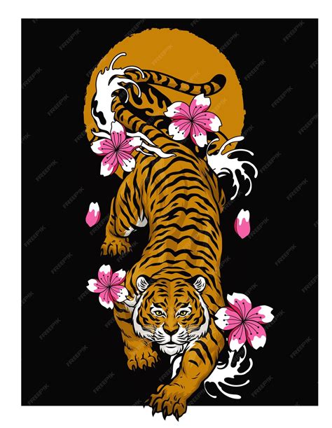 호랑이 일러스트 아트 고해상도 프리미엄 벡터