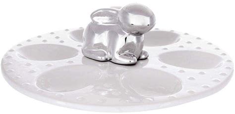 Страва підставка для порцелянових яєць Срібний Кролик Ø27см тарілка на 6 яєць Bona 1174359