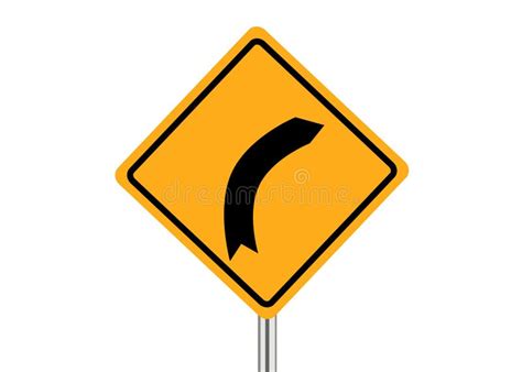 Right Curve Sign Right Curve Sign 3d Icon Free Download Sign