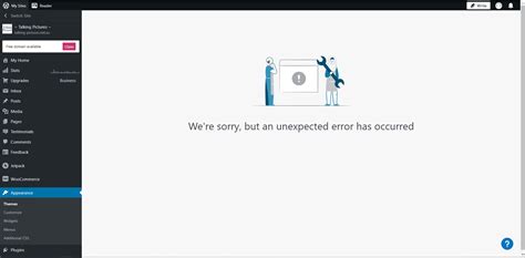 Themes Page Unexpected Error ~ Talking Pictures