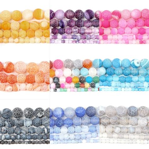 천연 석재 비즈 서리 금이 드림 파이어 드래곤 정맥 마노 비즈 쥬얼리 만들기 Diy 팔찌 목걸이 681012mmbeads Aliexpress