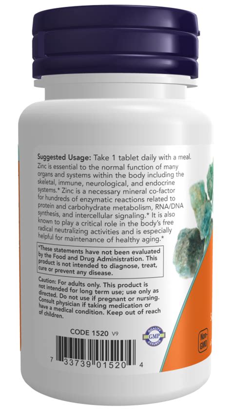 Zinc Now 250 Tabs - Swnutrion