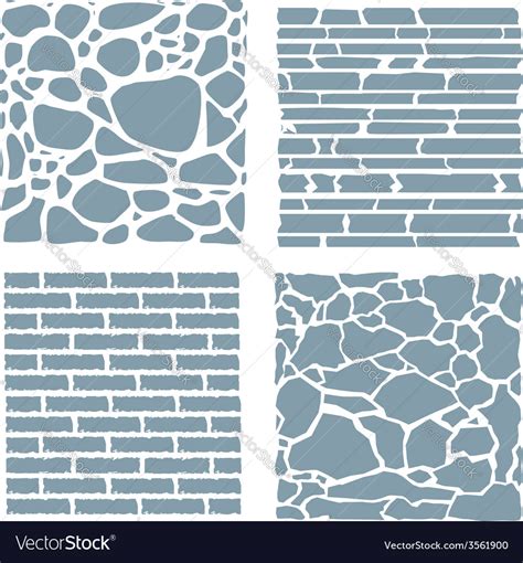 Stone And Brick Cladding Texture Set Royalty Free Vector