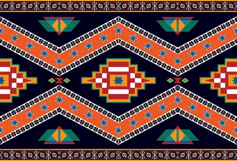 Ethnic Pattern Or Geometric Polygonal Repeating Overlay On Black