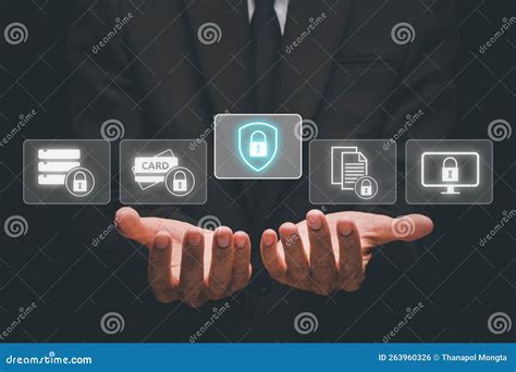 Data Protection Security Privacy Concept Person Hand Holding With Data Protection Security