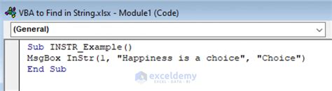 How To Find String With Vba In Excel 8 Examples Exceldemy