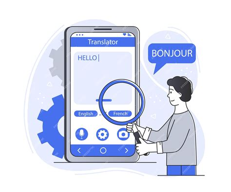 Premium Vector Translating Application Mobile