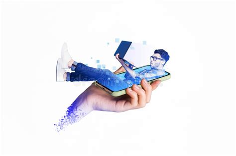 Composite Creative Collage Photo Of Young Programmer Addicted Man