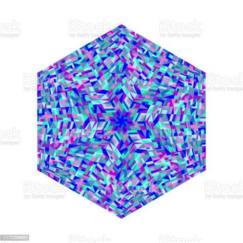 Geometrical Isolated Colorful Tiled Mosaic Ornament Hexagon Shape Stock Illustration Download