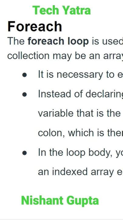 Foreach Loop In C Csharp Loop Loops Foreach Techyatra Programmingshorts Codingshorts